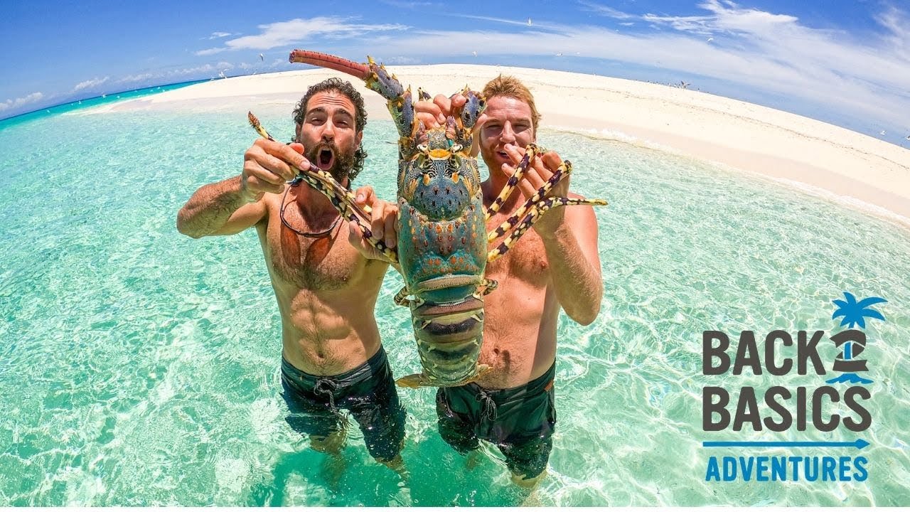 HUGE TROPICAL ROCK LOBSTER CATCH & RUN🔥🌴 Cook-up on Remote Coral Cay - SAILING and YACHTING